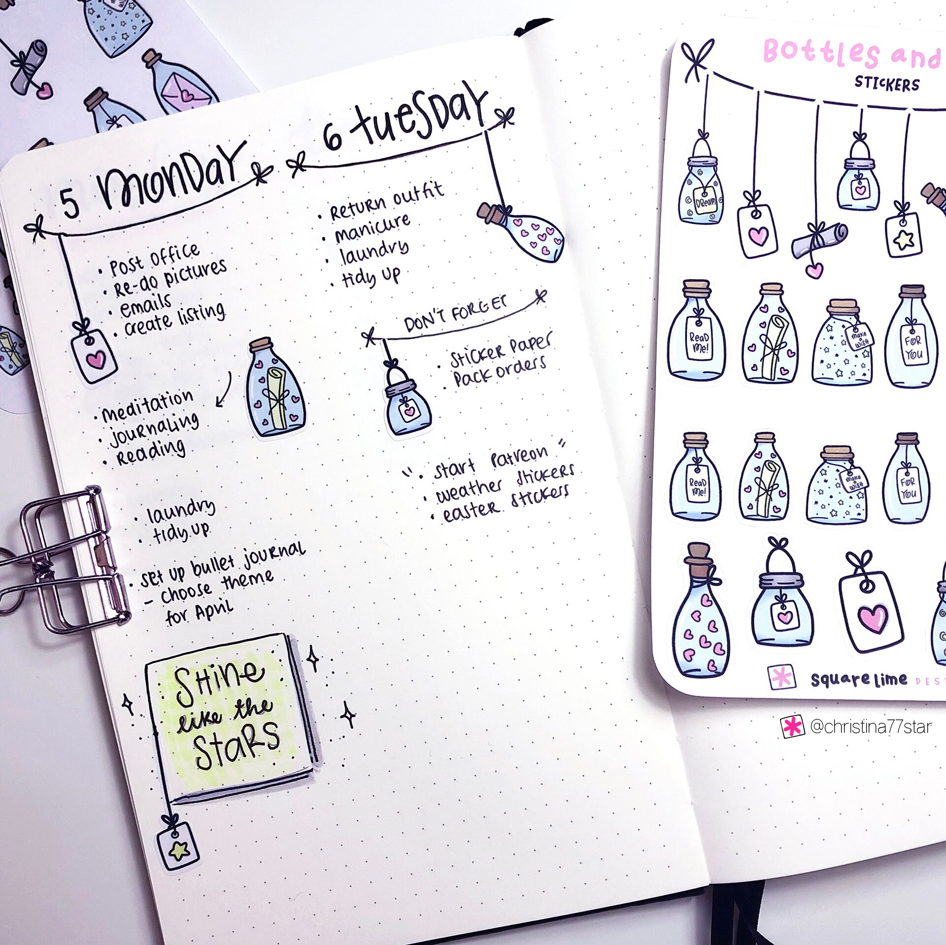 MESSAGE IN A BOTTLE - Printable Stickers — Square Lime Designs