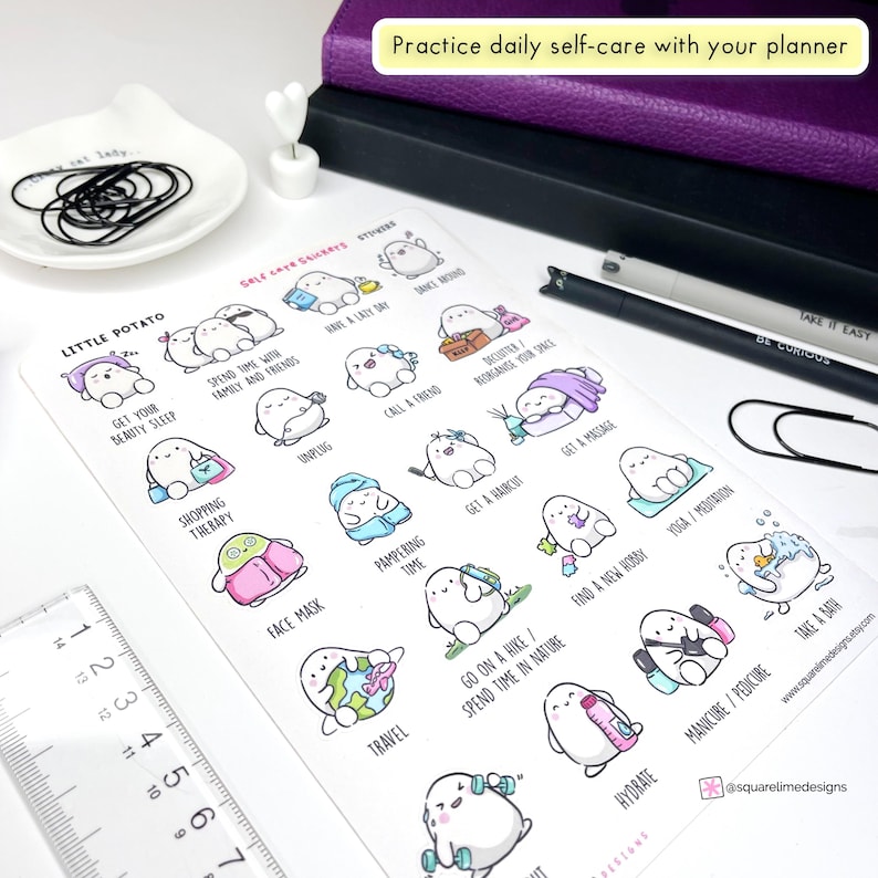Self Care Sticker Bundle, Wellness and Mental Health, Relaxation ...