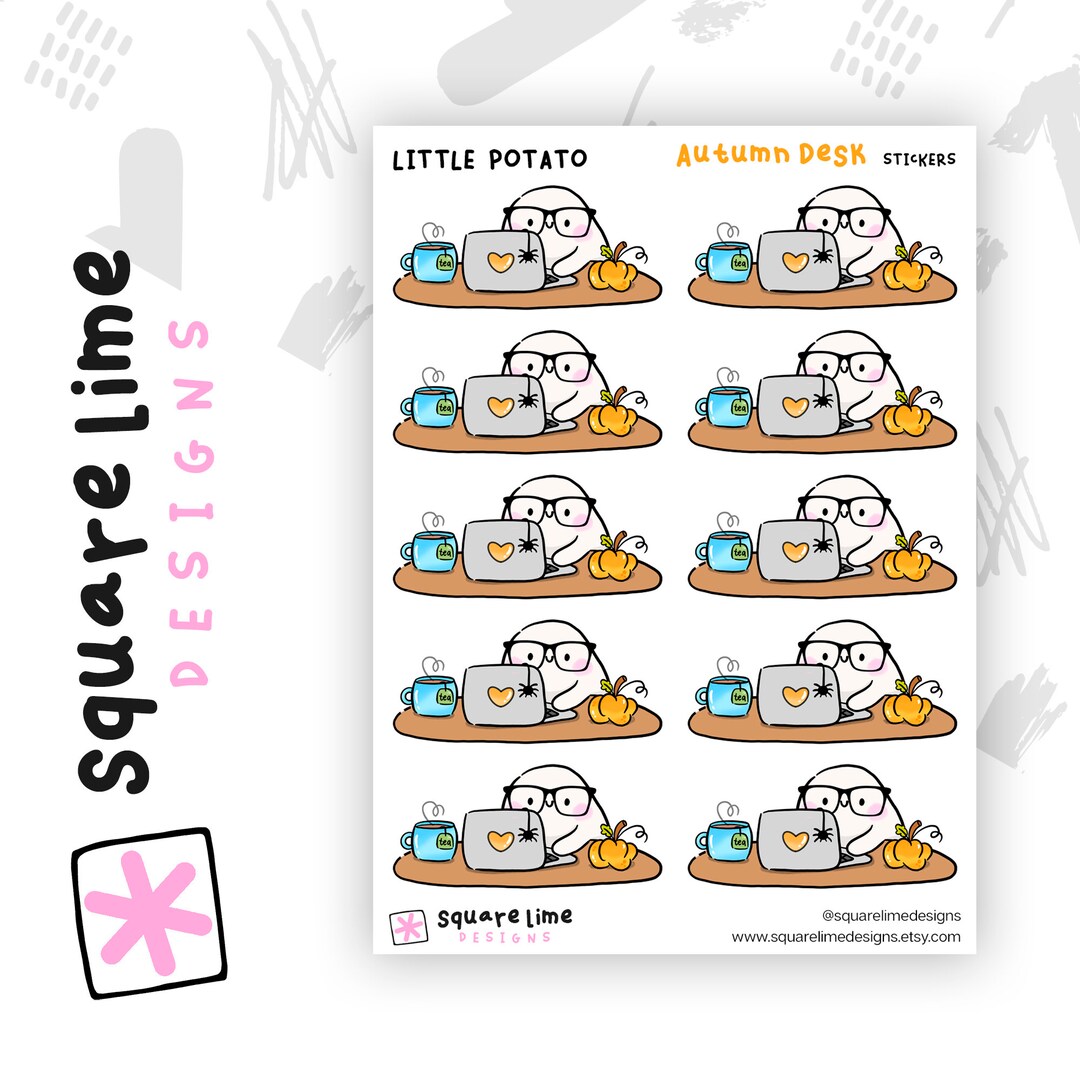 Autumn Work Desk Stickers Featuring Little Potato Autumn Themed Desk ...