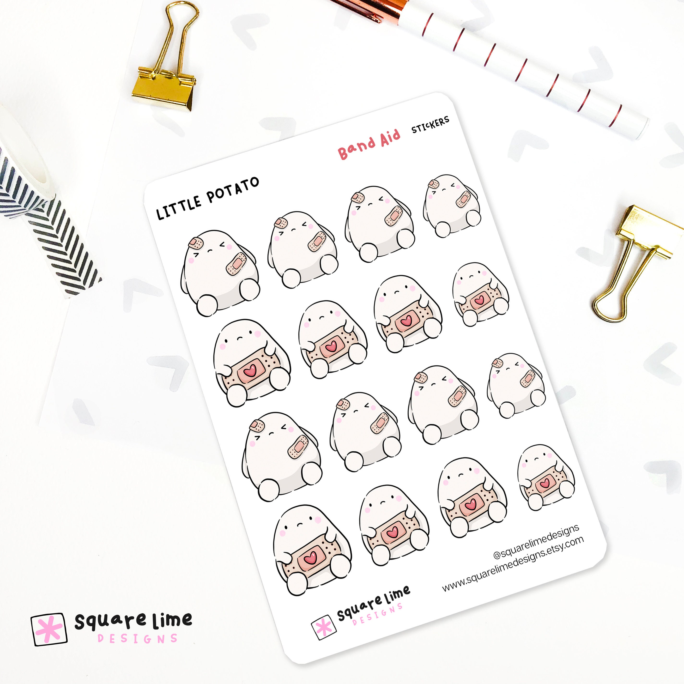 Band Aid - Printable Stickers featuring Little Potato — Square Lime Designs