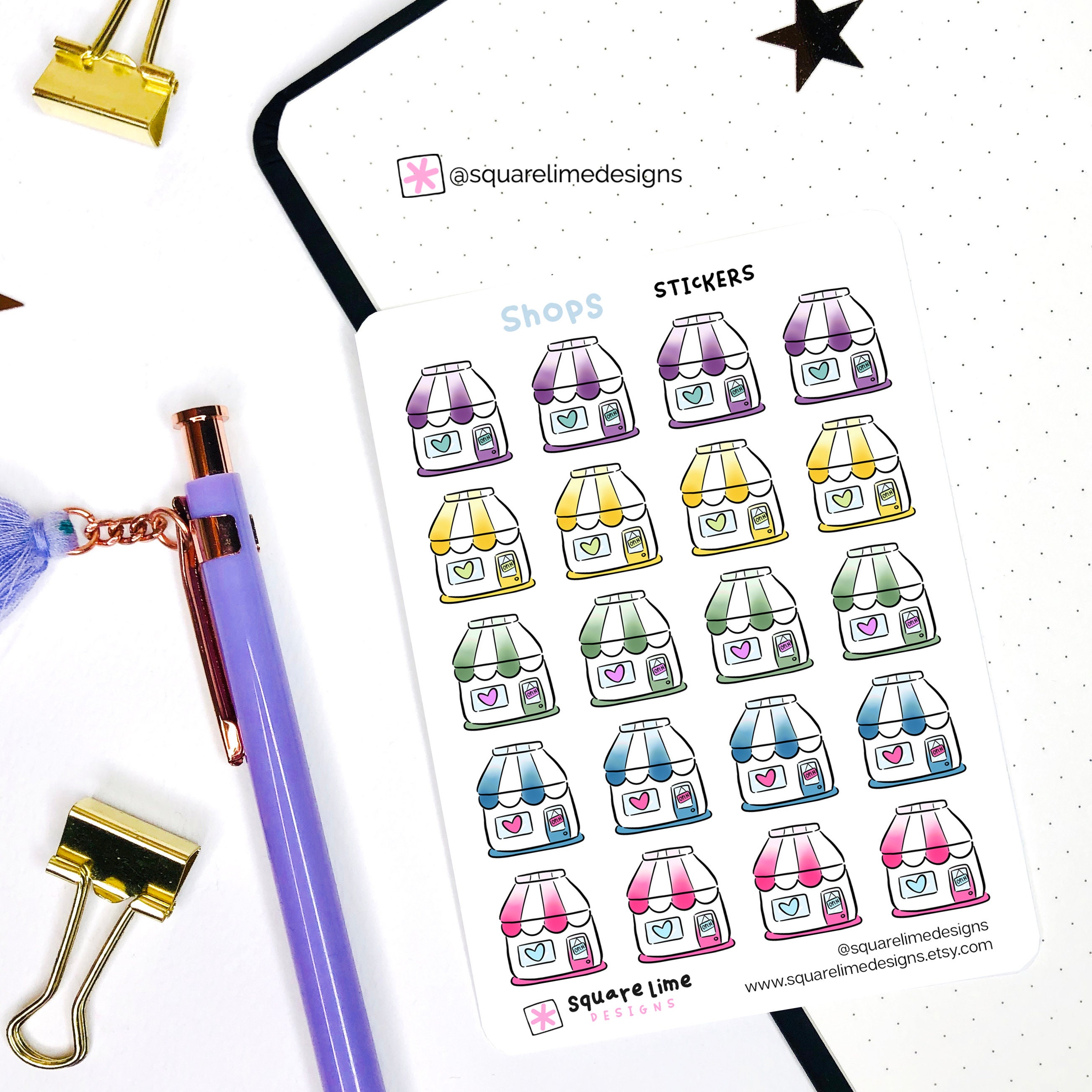 SHOPS - Printable Stickers — Square Lime Designs
