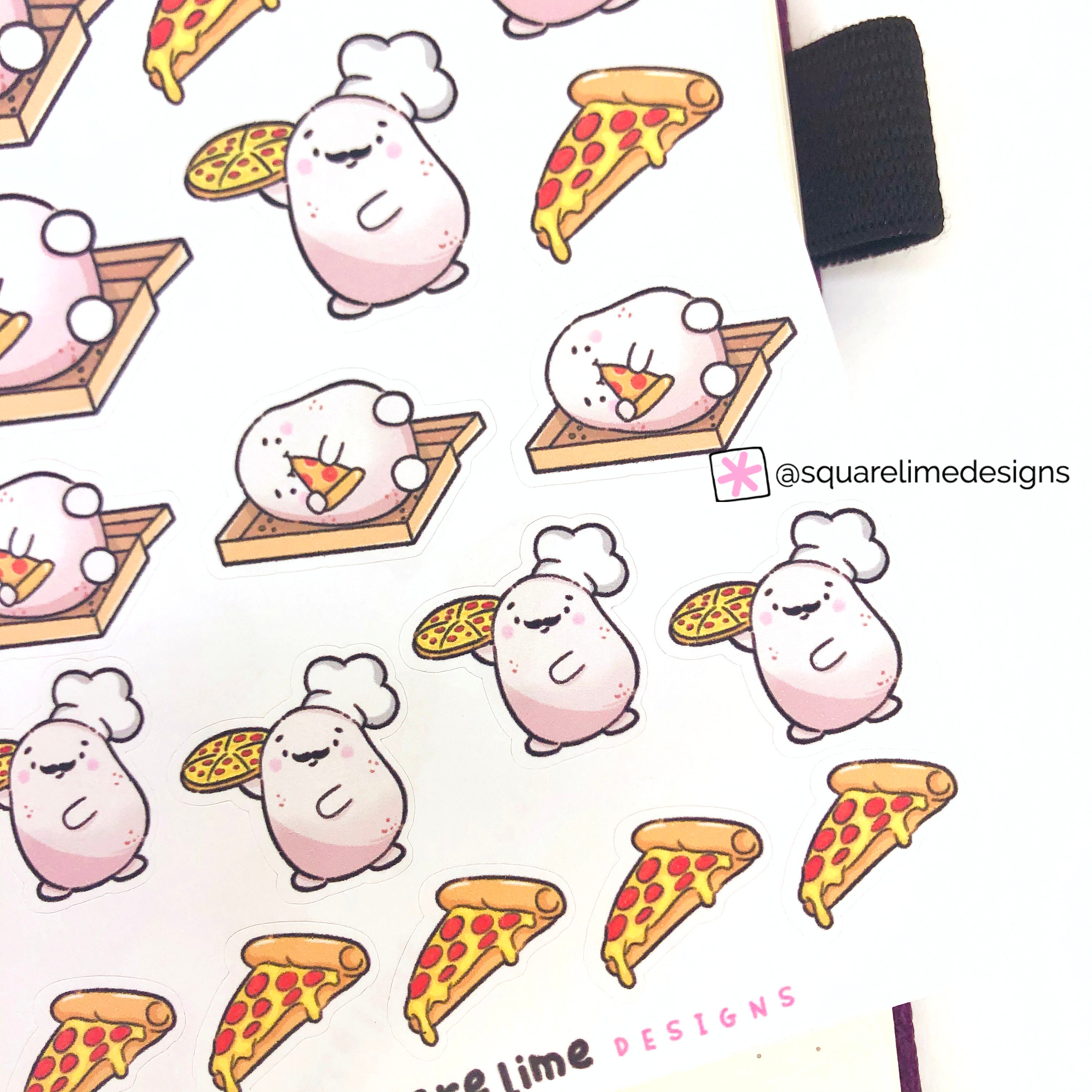 Pizza Time - Printable Stickers featuring Little Potato — Square Lime ...