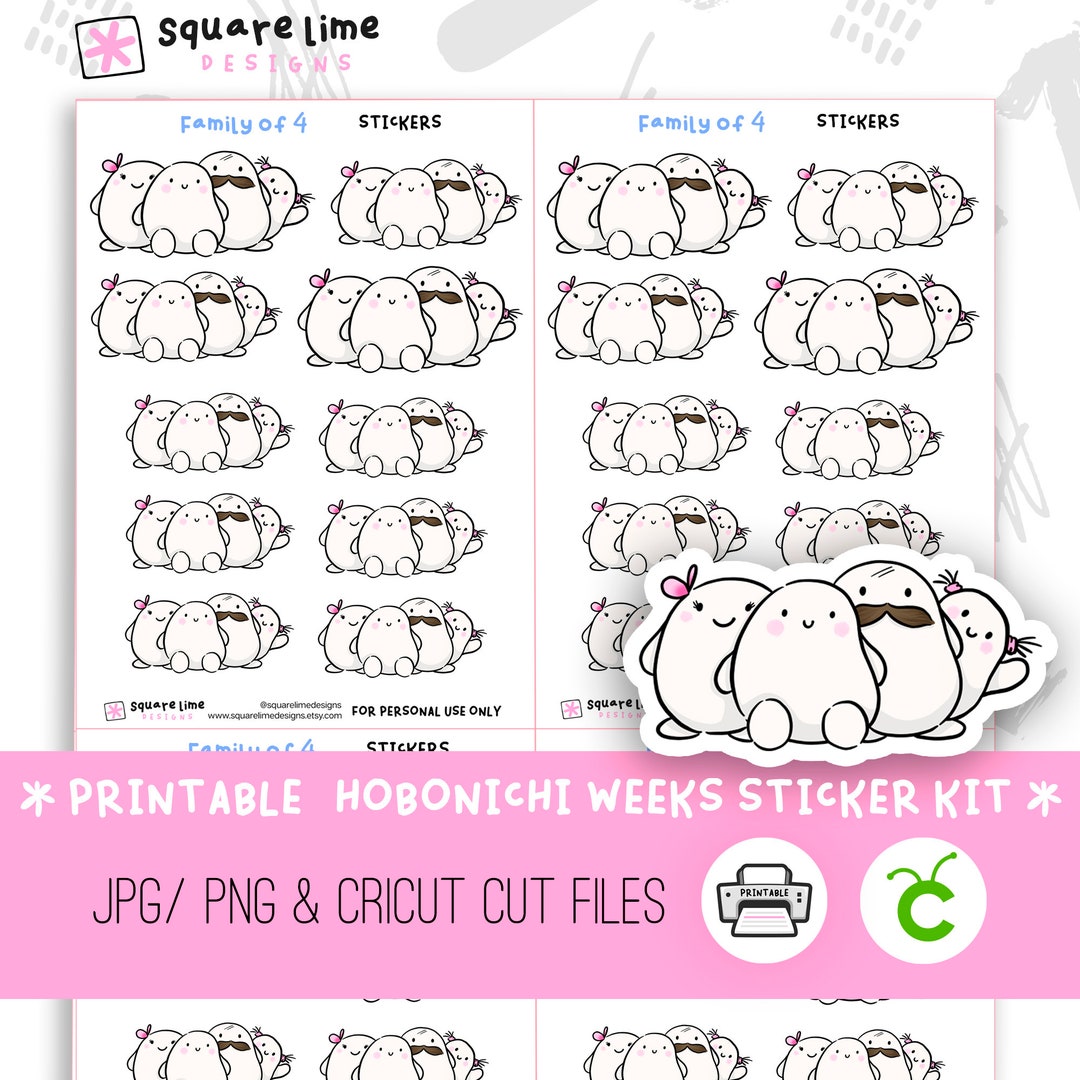 Family of 4 Printable Stickers Featuring Little Potato, Printable ...