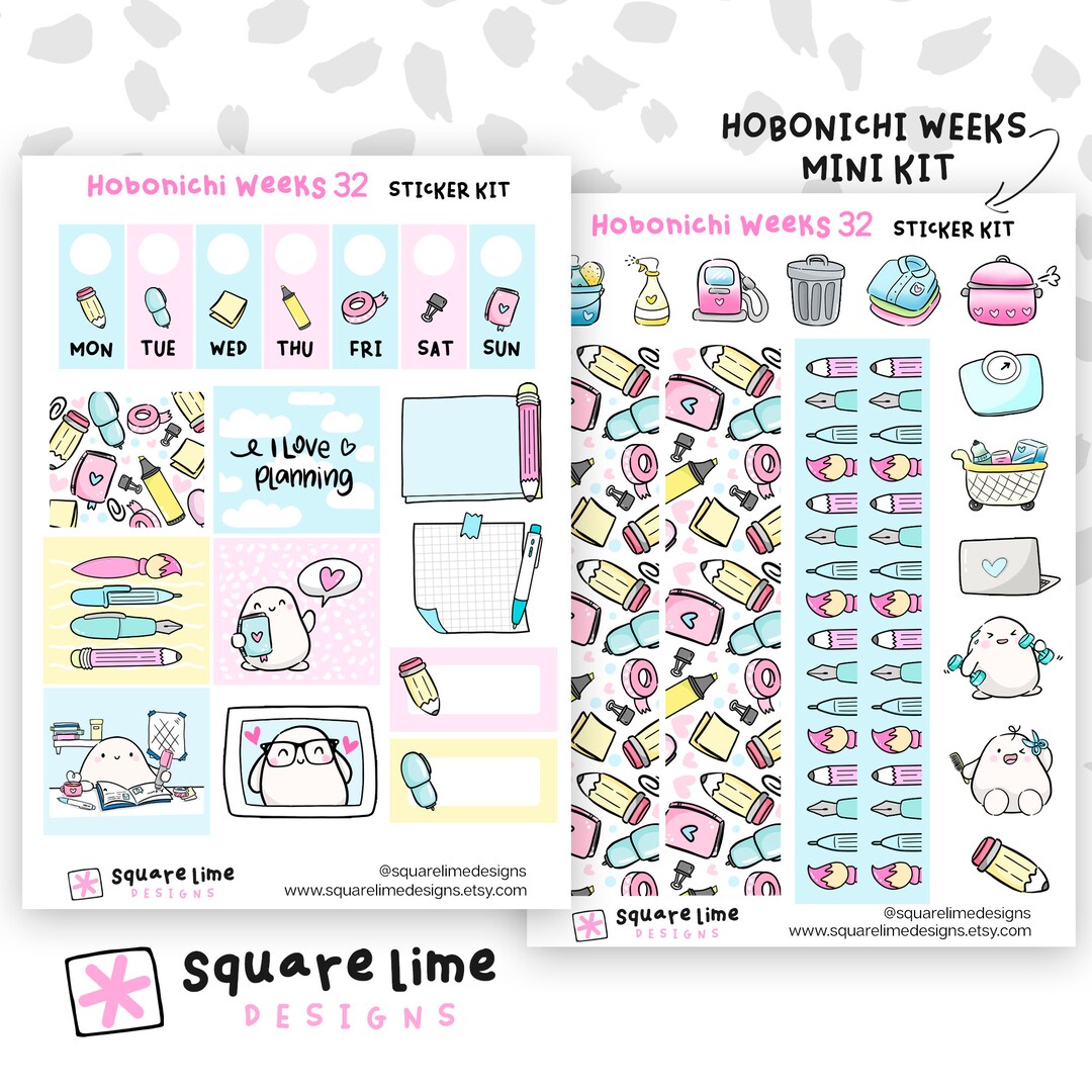 I Love Planning Themed Hobonichi Weeks Sticker Kit 32 2 Sticker Sheets ...