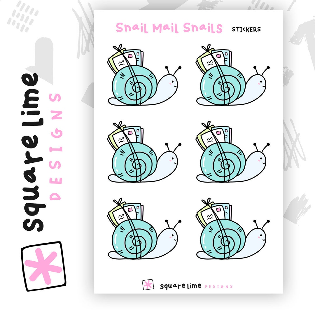 Snail Mail Snails Stickers Mail Stickers Envelope Stickers Snail ...