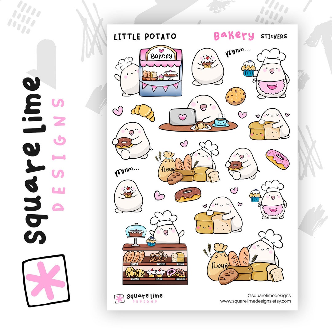 Bakery Stickers Featuring Little Potato - Pastries - Bread - Desserts ...