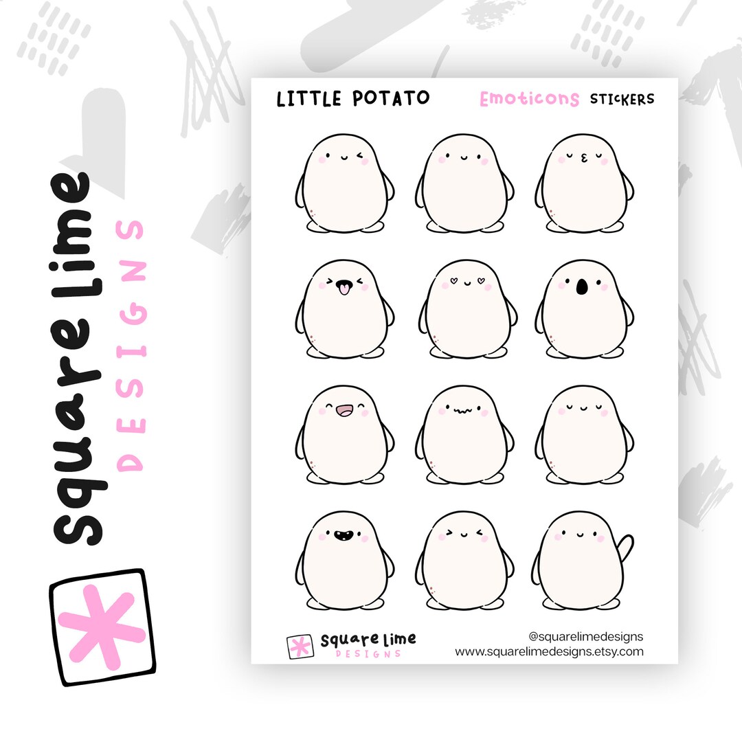 Little Potato Emoticons Stickers Planner and Bullet Journal Character ...