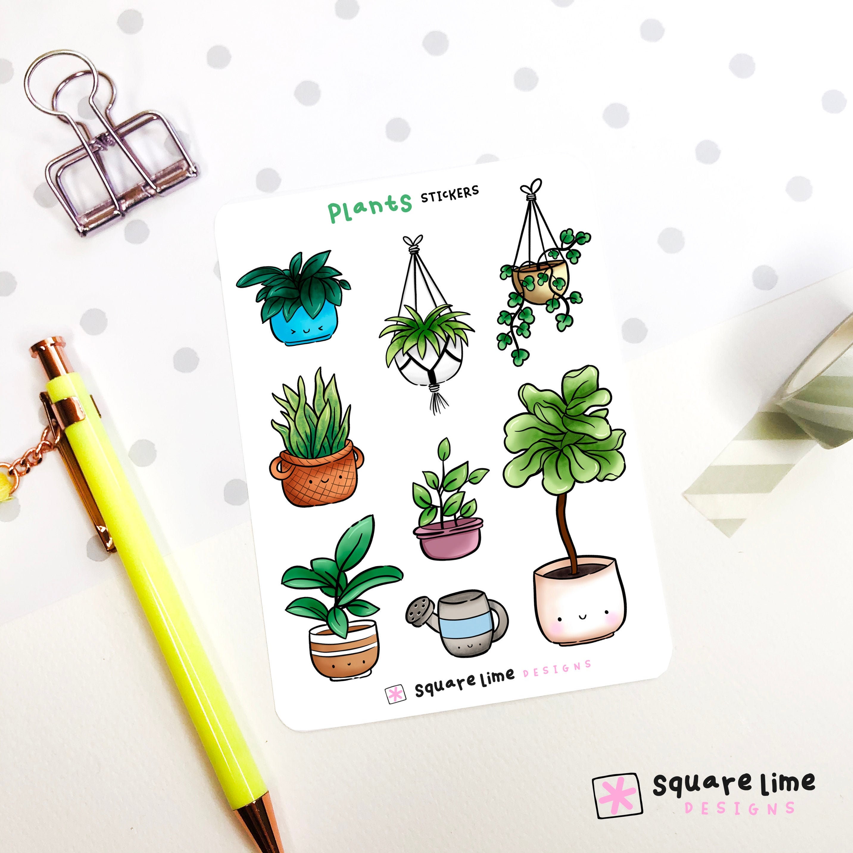 Cute Plants Stickers Nature Stickers Planner Stickers | Etsy