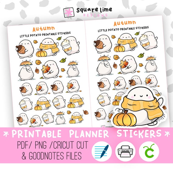 Autumn Printable Stickers Featuring Little Potato Digital | Etsy