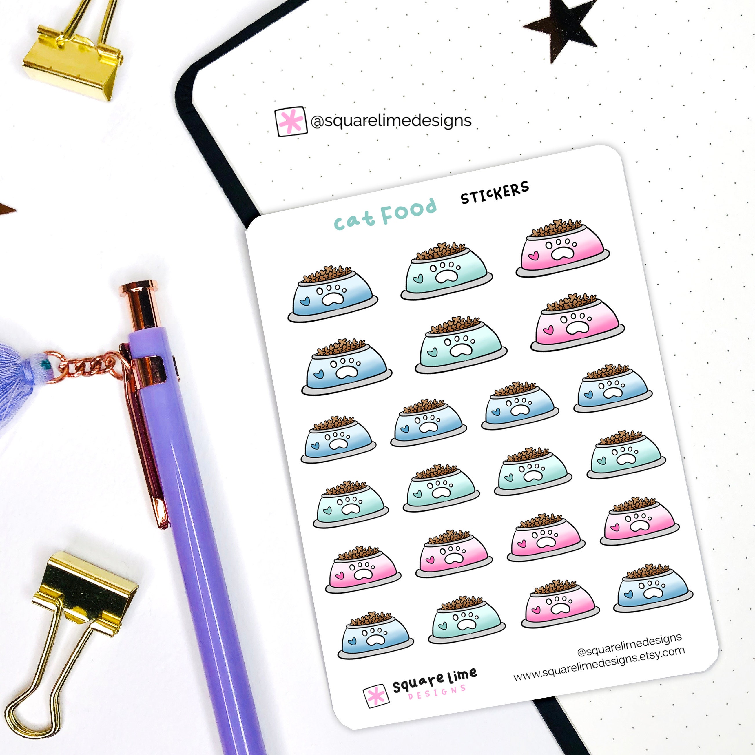 Cat Food Printable Stickers — Square Lime Designs