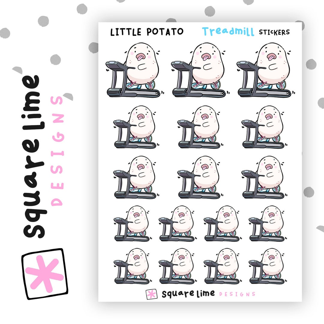 Treadmill Stickers Featuring Little Potato Exercise Stickers Planner ...