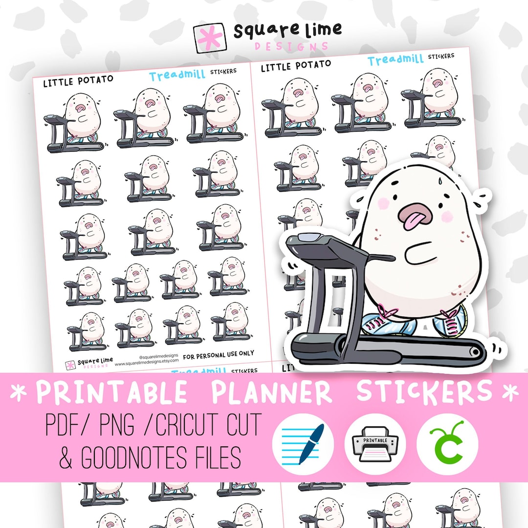 Treadmill Printable Stickers Featuring Little Potato - Etsy