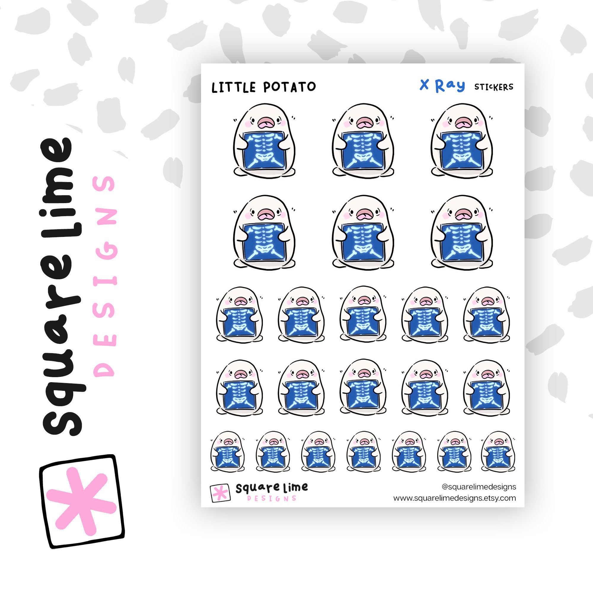 X Ray Printable Stickers featuring Little Potato — Square Lime Designs