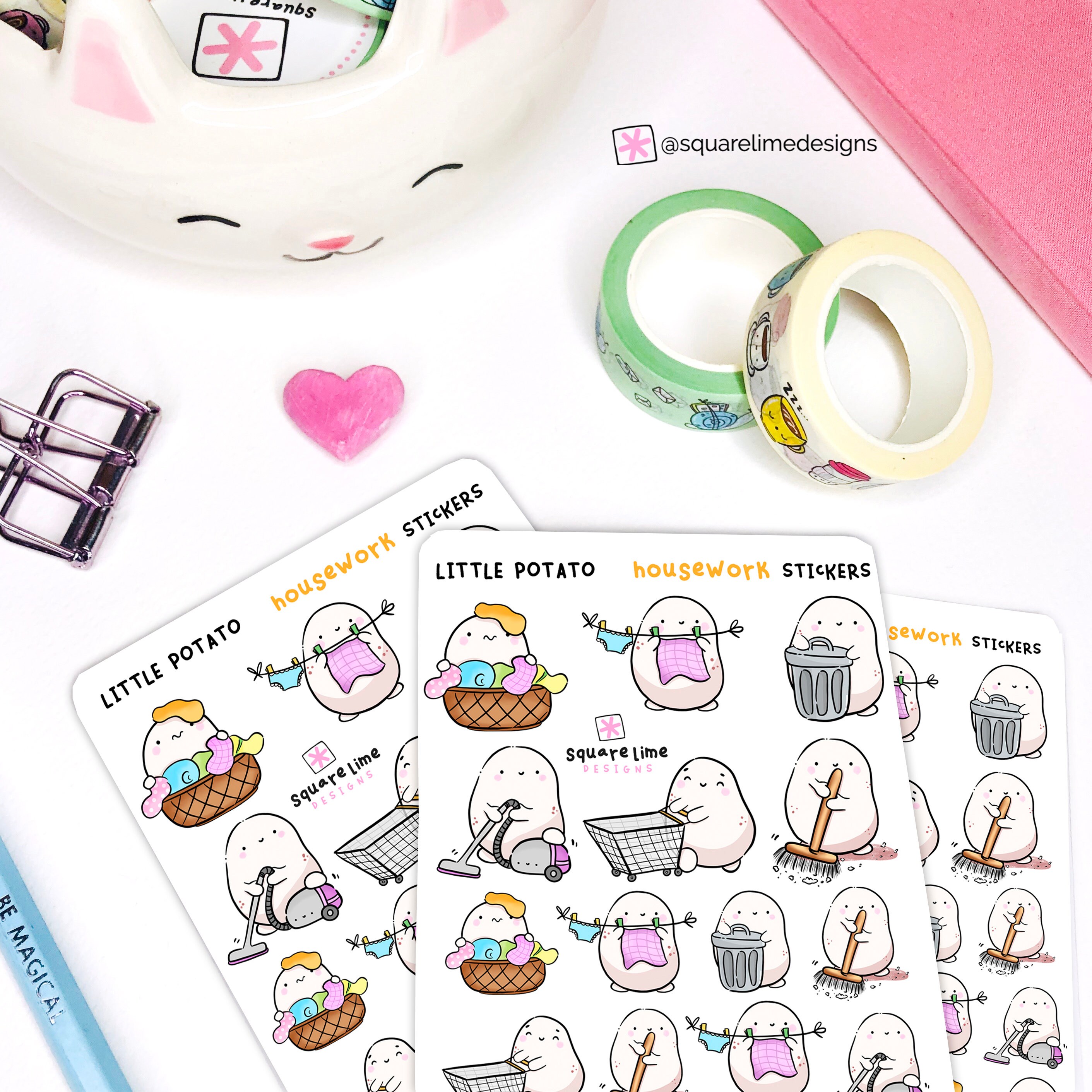 Housework Stickers Featuring Little Potato Chores Stickers - Etsy