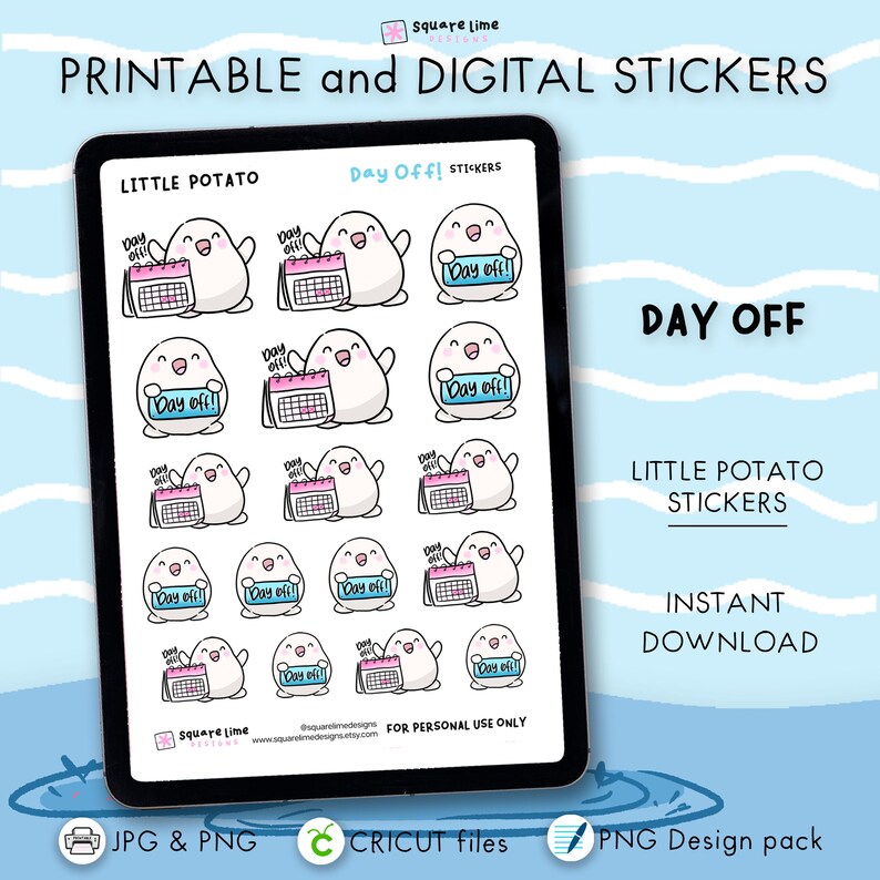 Work Stickers Bundle | Little Potato Planner Stickers | Printable ...
