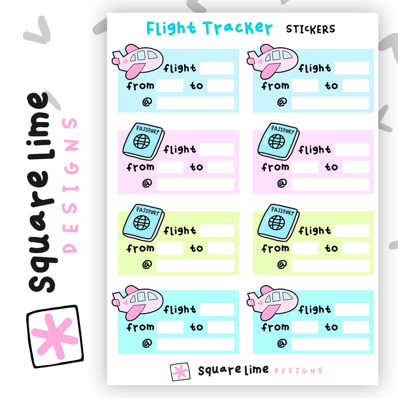 Flight Tracker Stickers Planner Diary Stickers Bullet | Etsy
