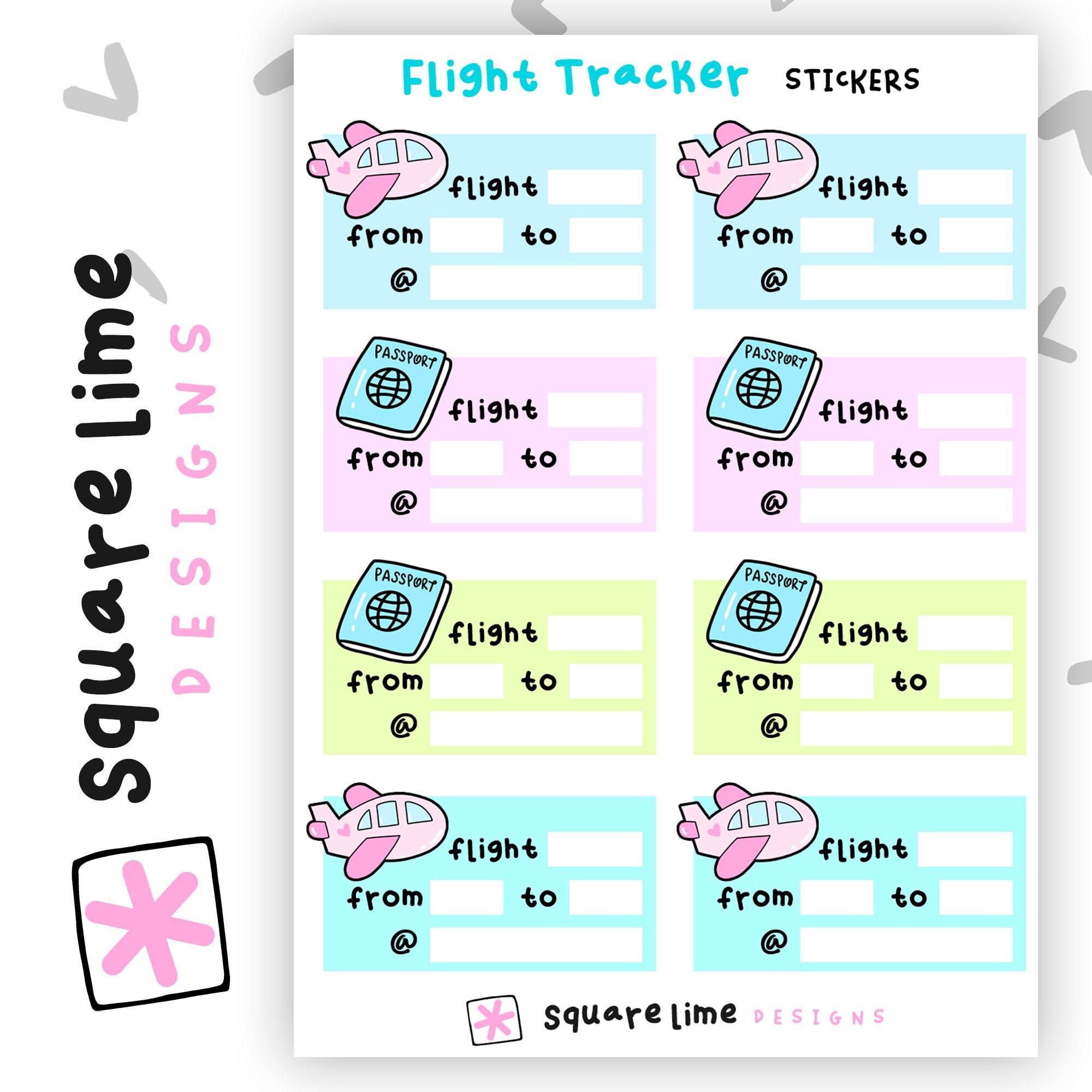 Flight Tracker Stickers Planner Diary Stickers Bullet | Etsy