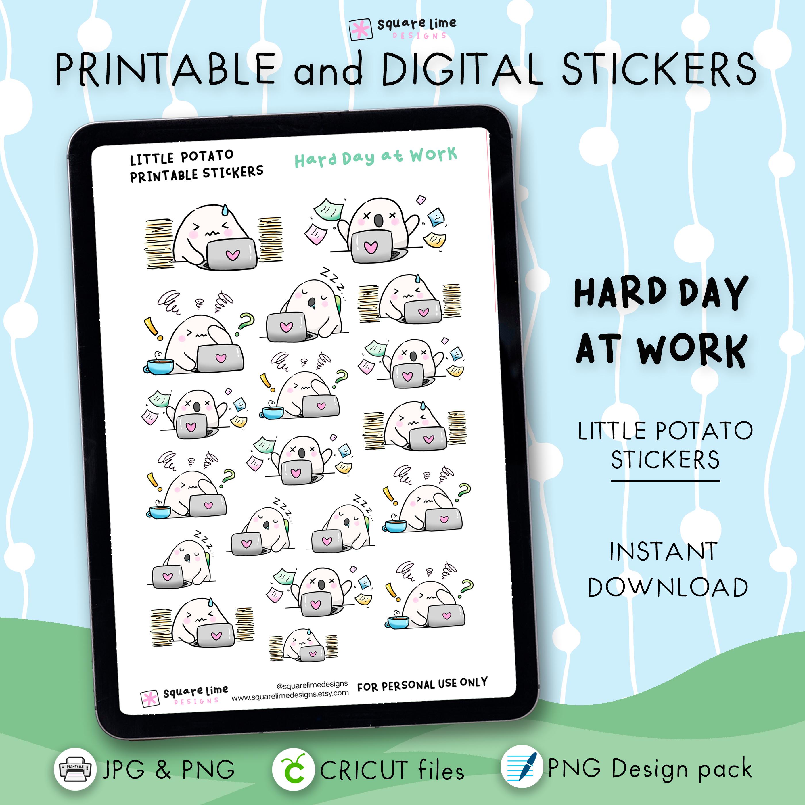 Work Stickers Bundle | Little Potato Planner Stickers | Printable ...