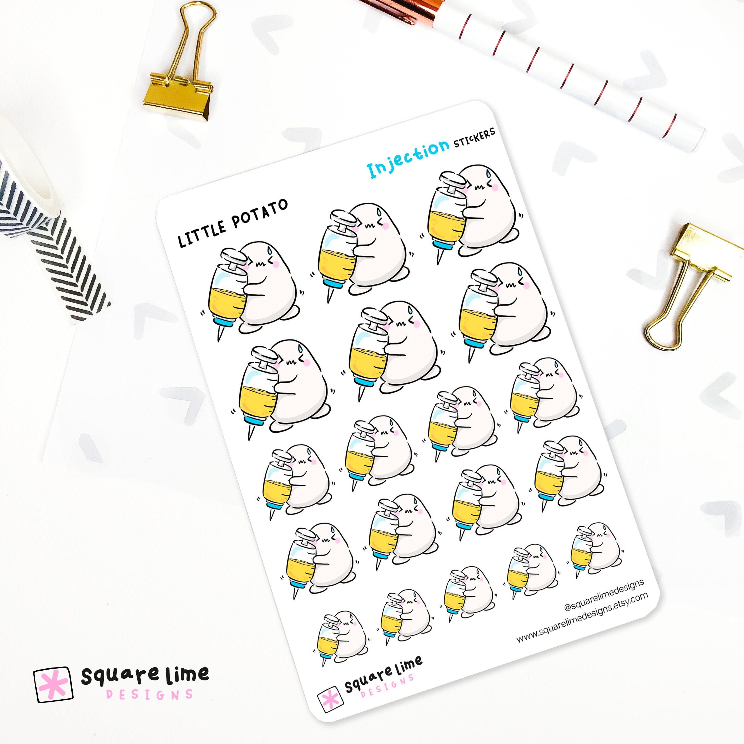 Injection - Printable Stickers featuring Little Potato — Square Lime ...