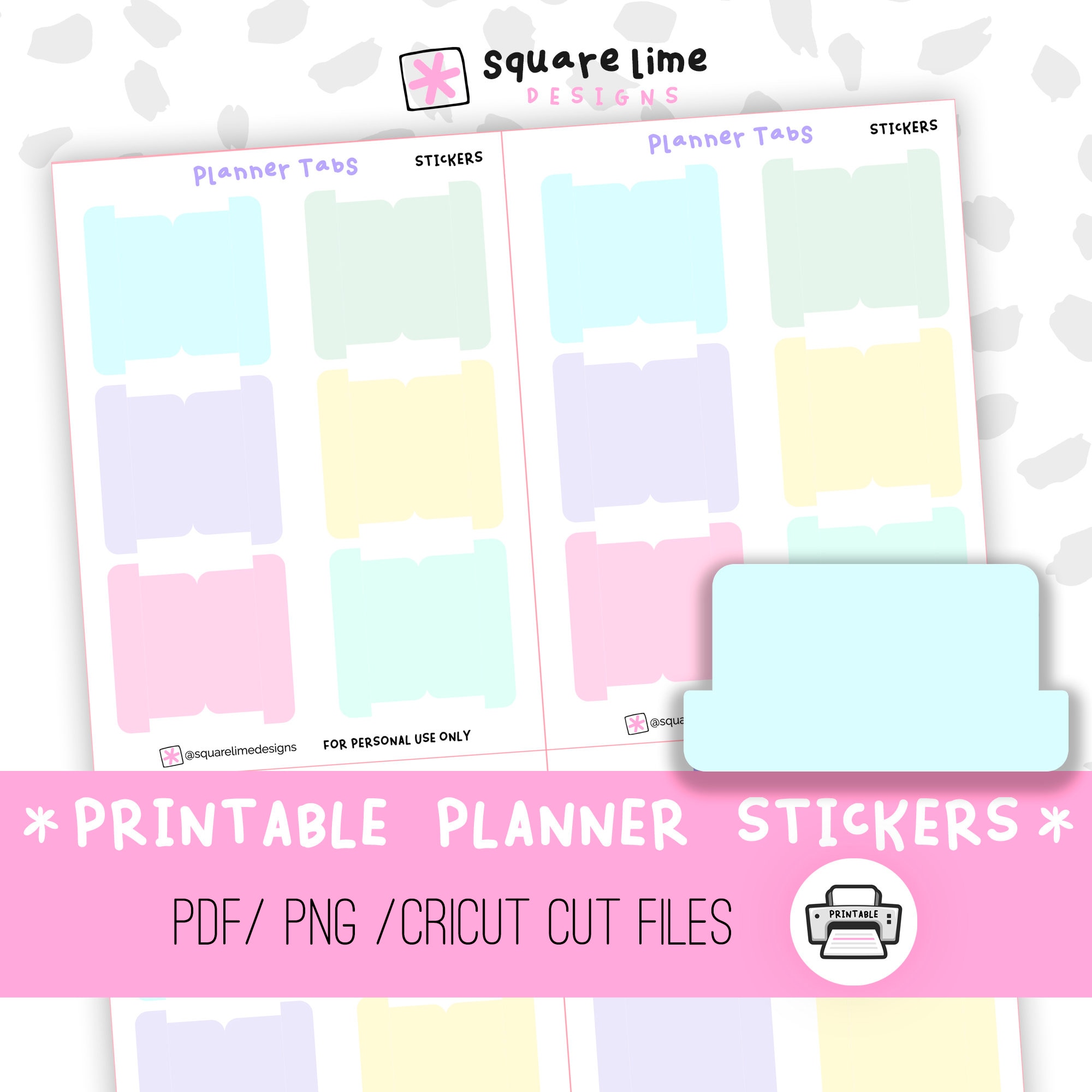 Planner Tab Printable Stickers Digital Stickers JPG PNG | Etsy