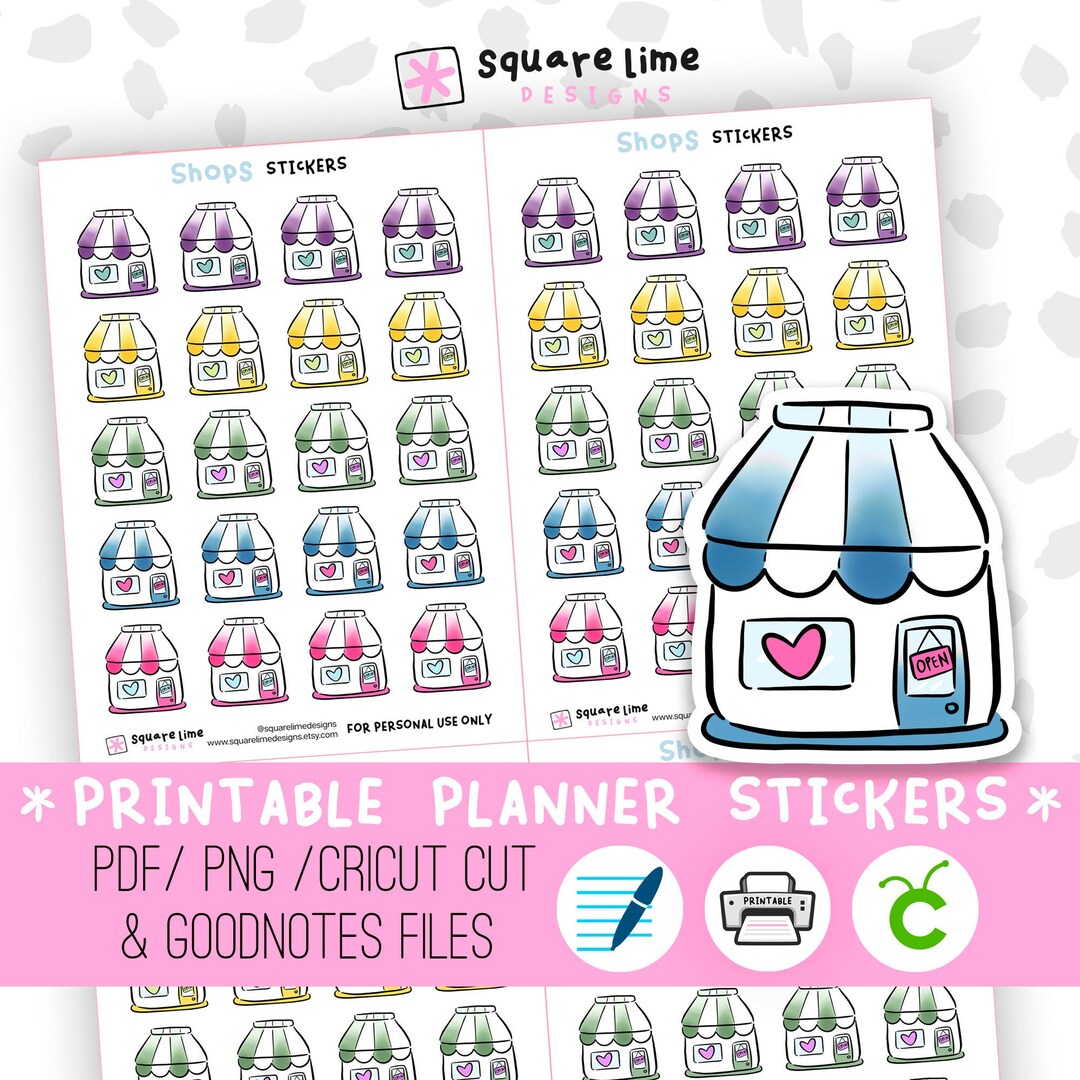 Shops Printable Stickers Shopping/supermarket Digital Stickers PNG ...