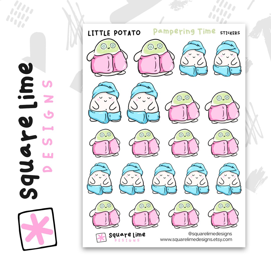 Pampering Stickers - Face Mask Stickers - Self Care Stickers Featuring ...
