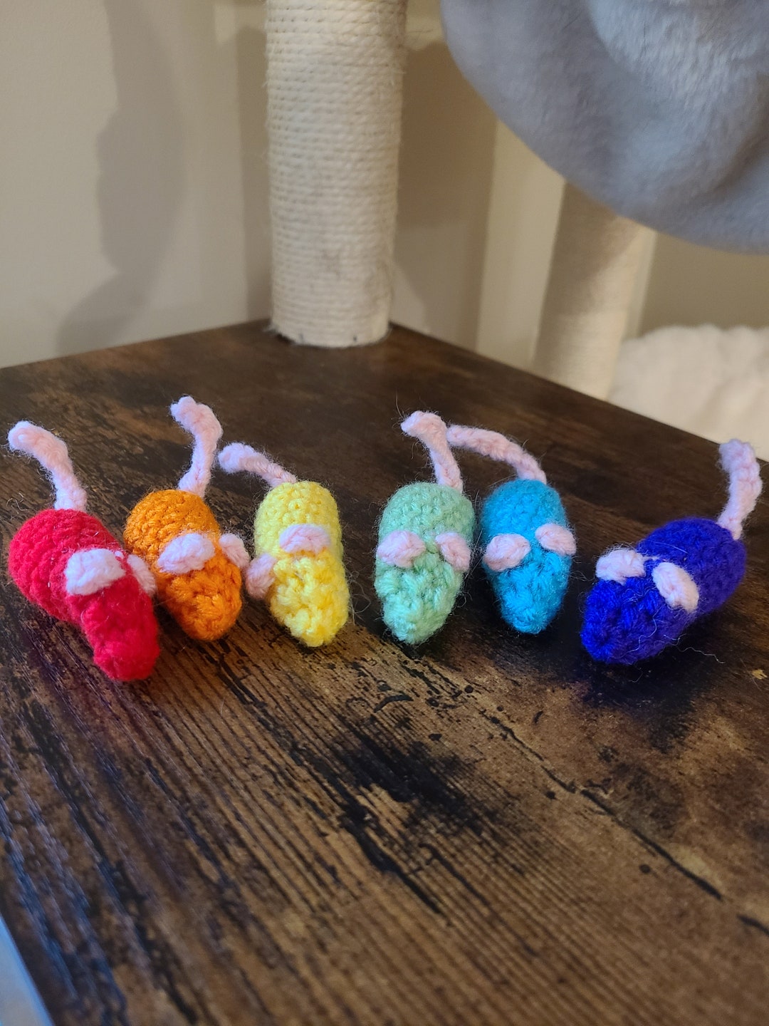 Crochet Catnip Mice, Cat Toys, Catnip Mouse Set, Cat Lover Gift - Etsy