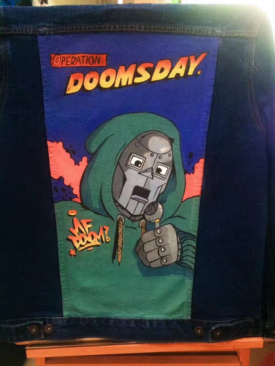 Hand Painted Denim Jacket - MF DOOM Inspired - DOOMSDAY With Insane ...