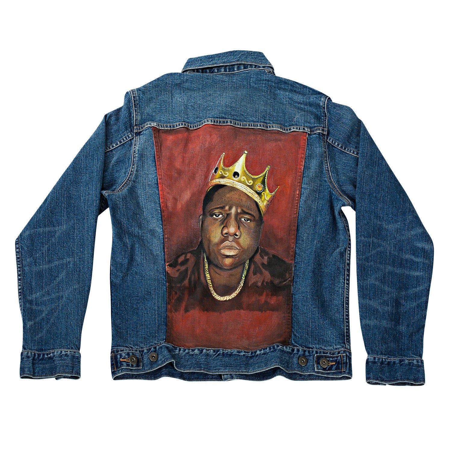 Notorious BIG Hand Painted Denim Jacket - Biggie Smalls - Premium ...