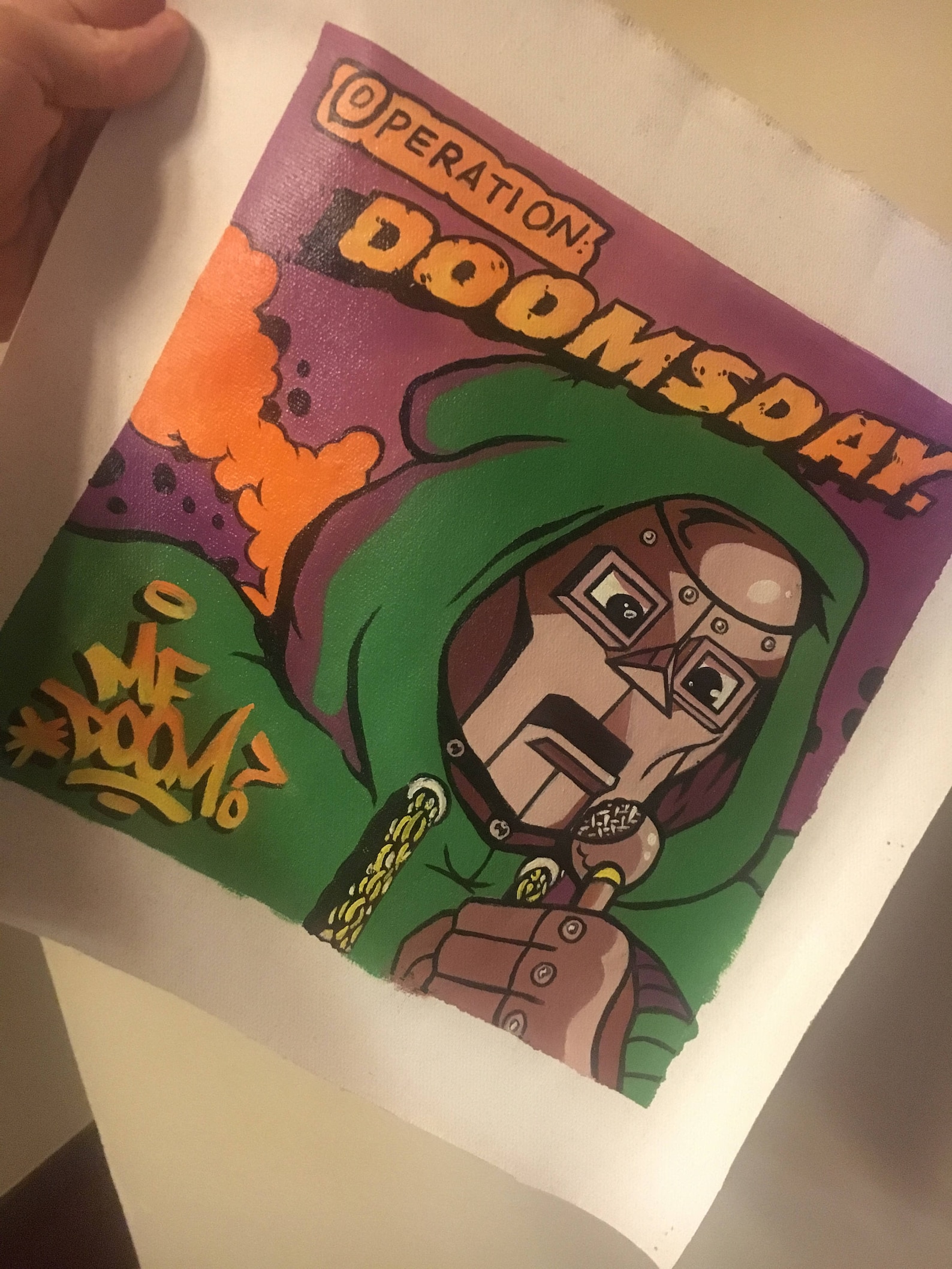 MF DOOM Operation Doomsday Album Cover Hand Painted on Canvas - 10" by ...