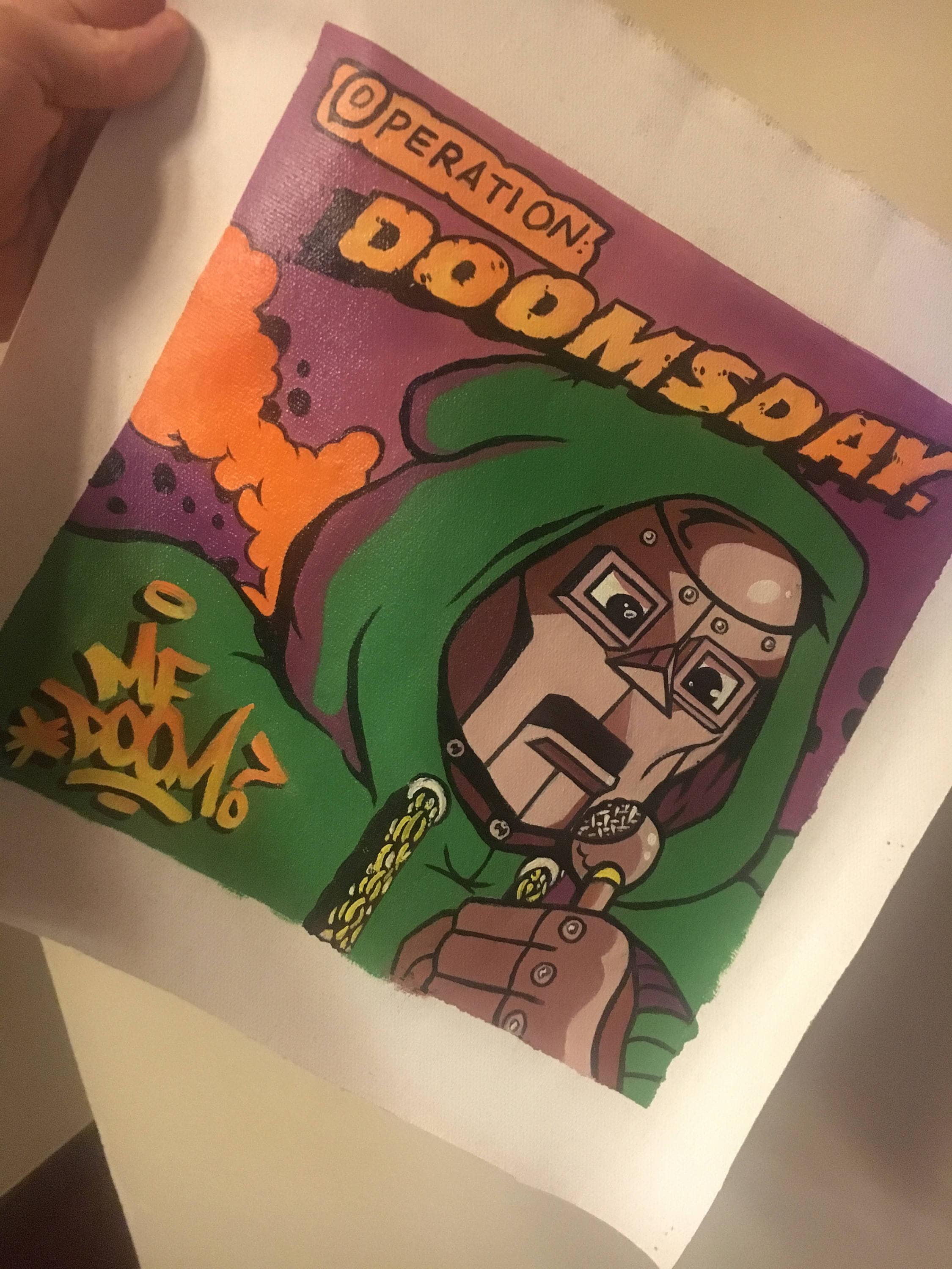 MF DOOM Operation Doomsday Album Cover Hand Painted on Canvas - 10" by ...