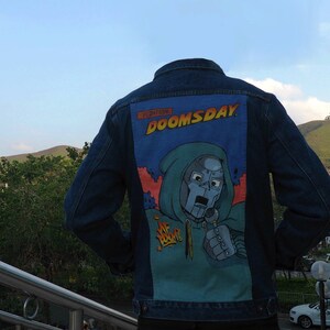 Hand Painted Denim Jacket - MF DOOM Inspired - DOOMSDAY With Insane ...