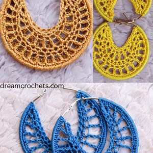 Crochet Hoop Earring Pattern | Crochet Earrings Pattern. - Etsy