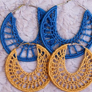 Crochet Hoop Earring Pattern | Crochet Earrings Pattern. - Etsy