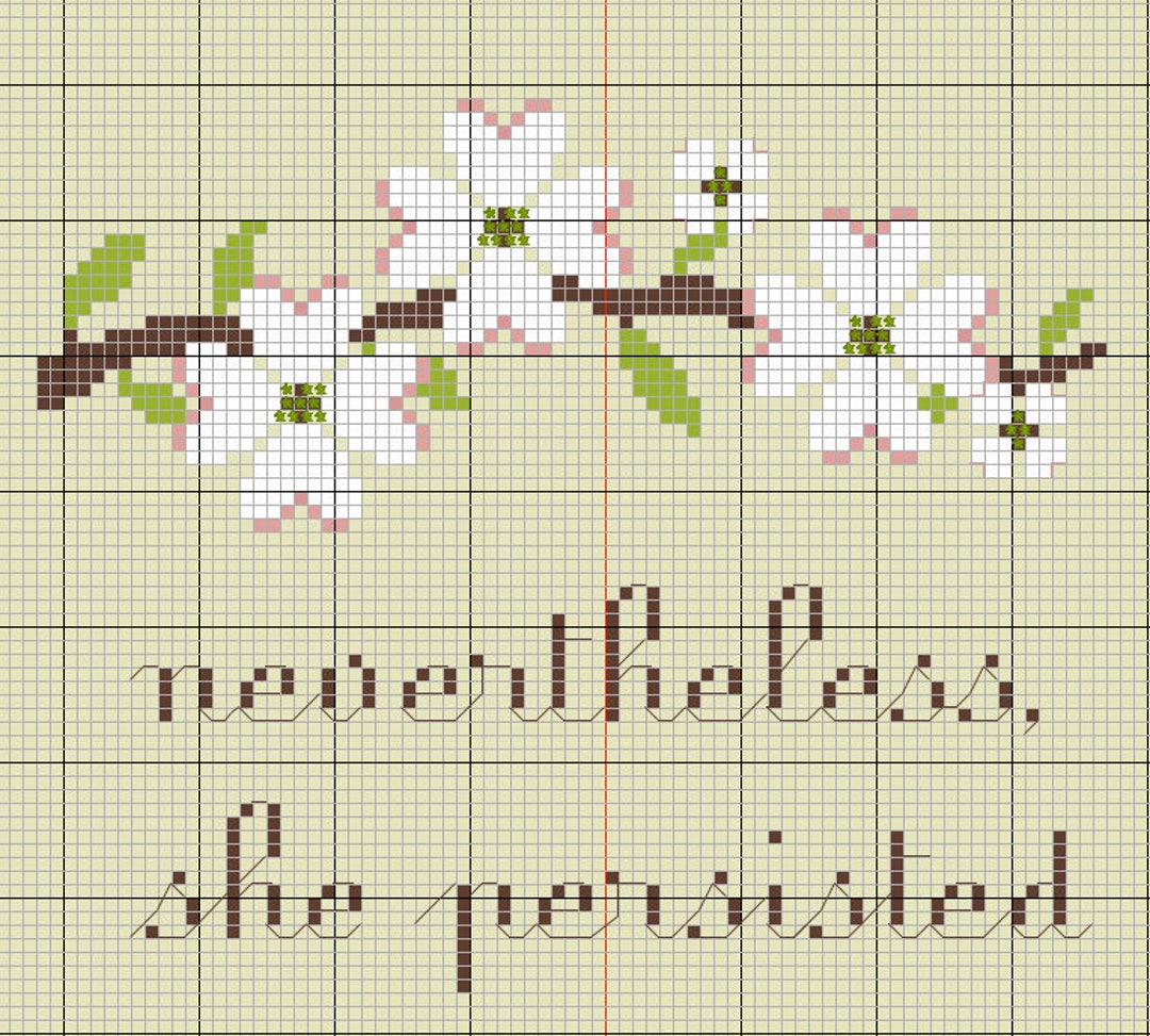 Nevertheless She Persisted Dogwood Flower Cross Stitch Pattern - Etsy