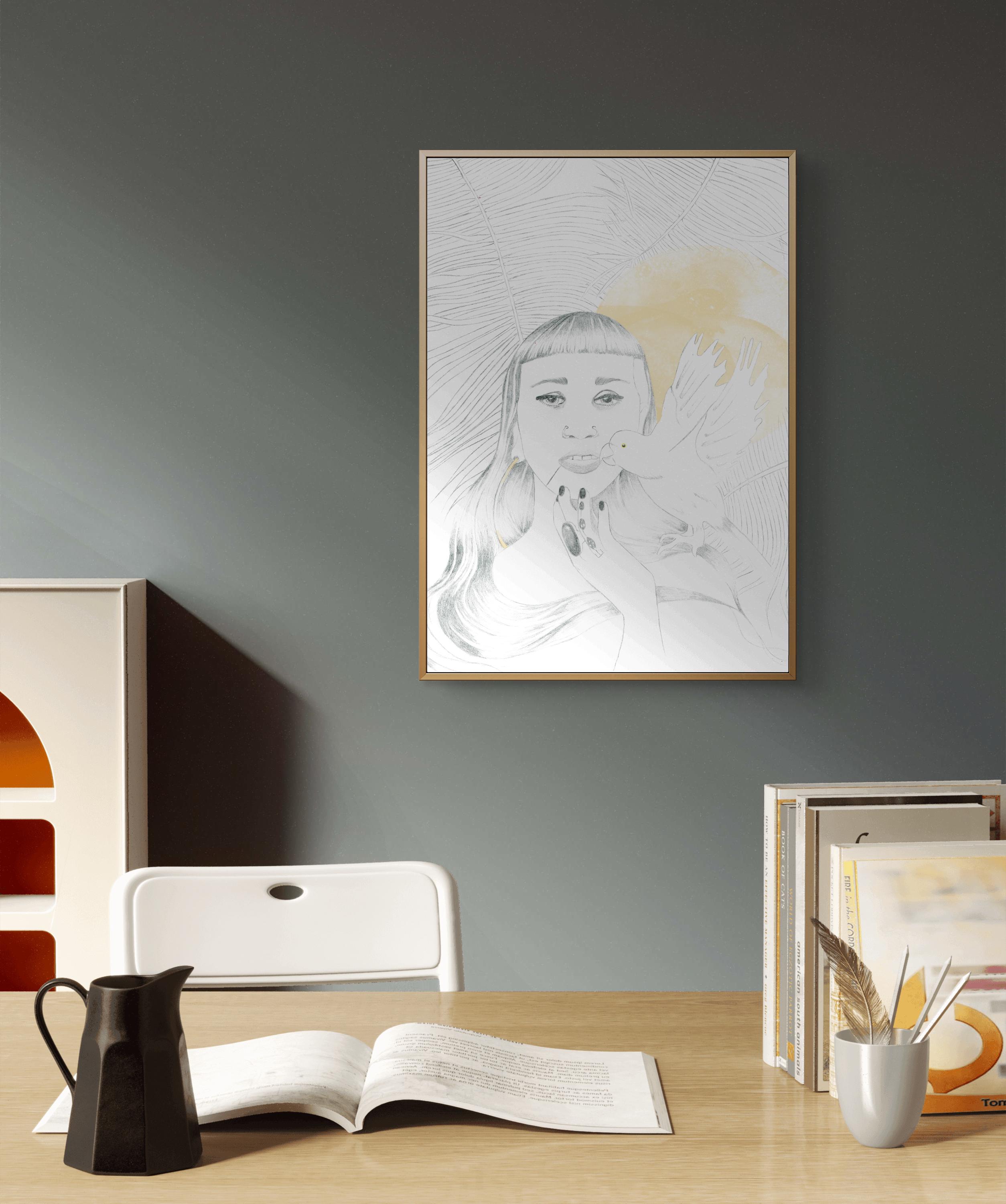 Nai Palm, Line Art, Drawing Prints,wall Hanging, Portrait Drawing ...