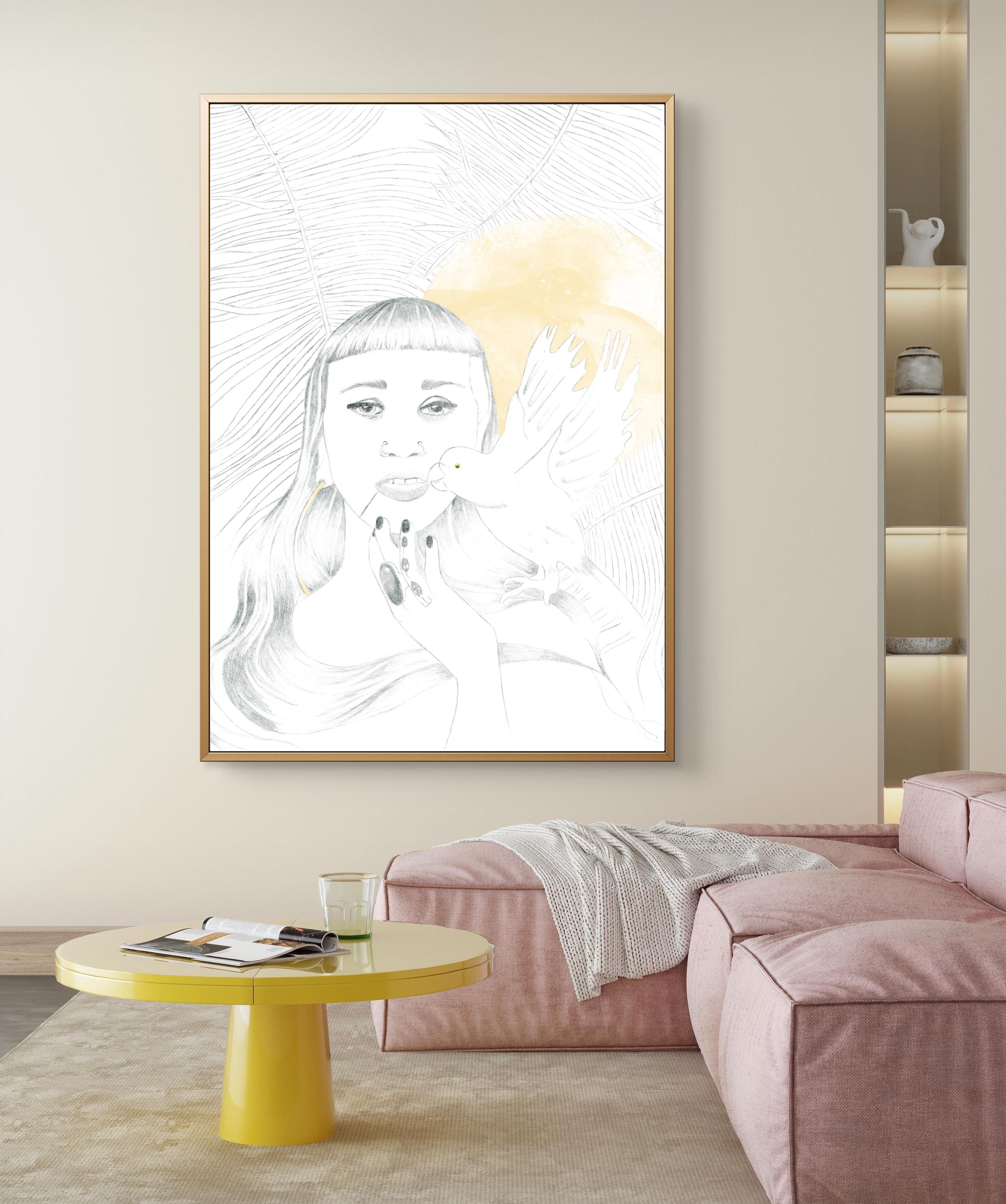 Nai Palm, Line Art, Drawing Prints,wall Hanging, Portrait Drawing ...
