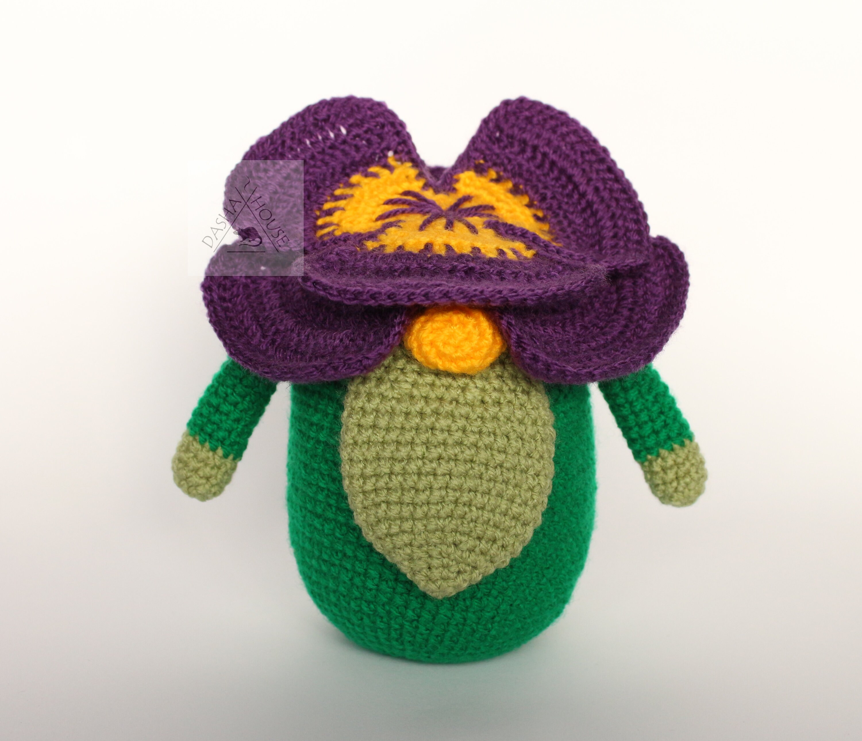 Violet Flower Gnome Crochet Pattern: Pansy Spring Garden DIY (PDF) - Etsy