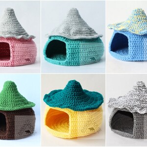 Cat Hut Crochet Pattern/ Small Dog House Crochet Pattern/ Cat Bed ...