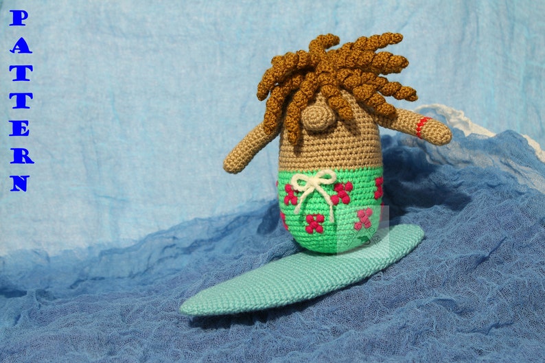 Surfer Gnome Crochet Pattern/ Amigurumi Sea Surfer Gnome/ Surfer Gnome ...