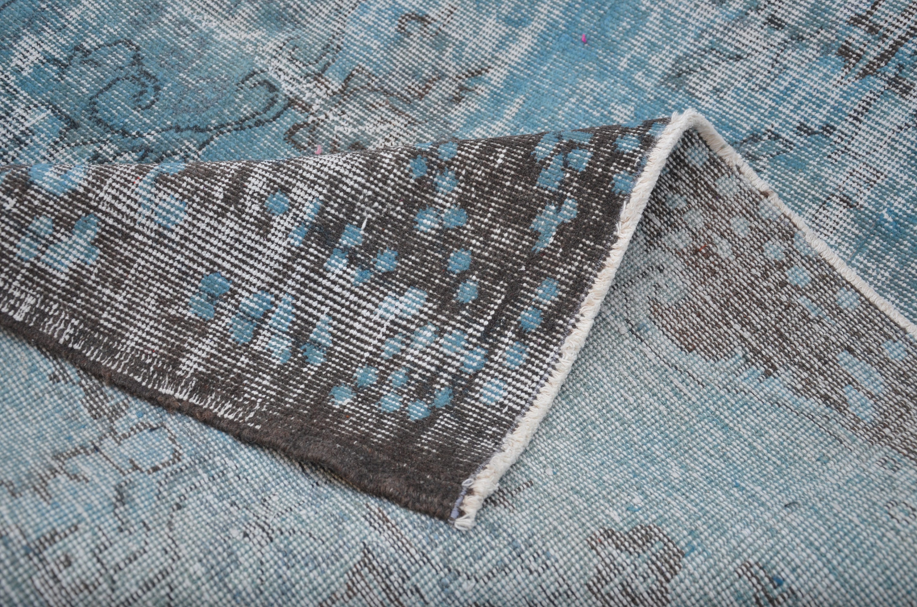 Vintage Overdyed Turquoise Carpet Turkish Oushak Rug Blue - Etsy