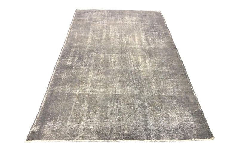 Gray Distressed Rug, Overdyed Rug, Grey Turkish Rug, Handmade Overdyed ...