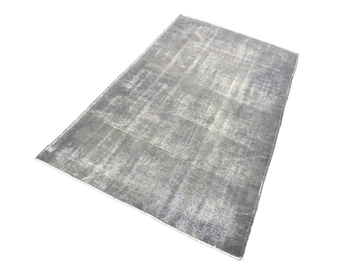 Gray Distressed Rug, Overdyed Rug, Grey Turkish Rug, Handmade Overdyed ...