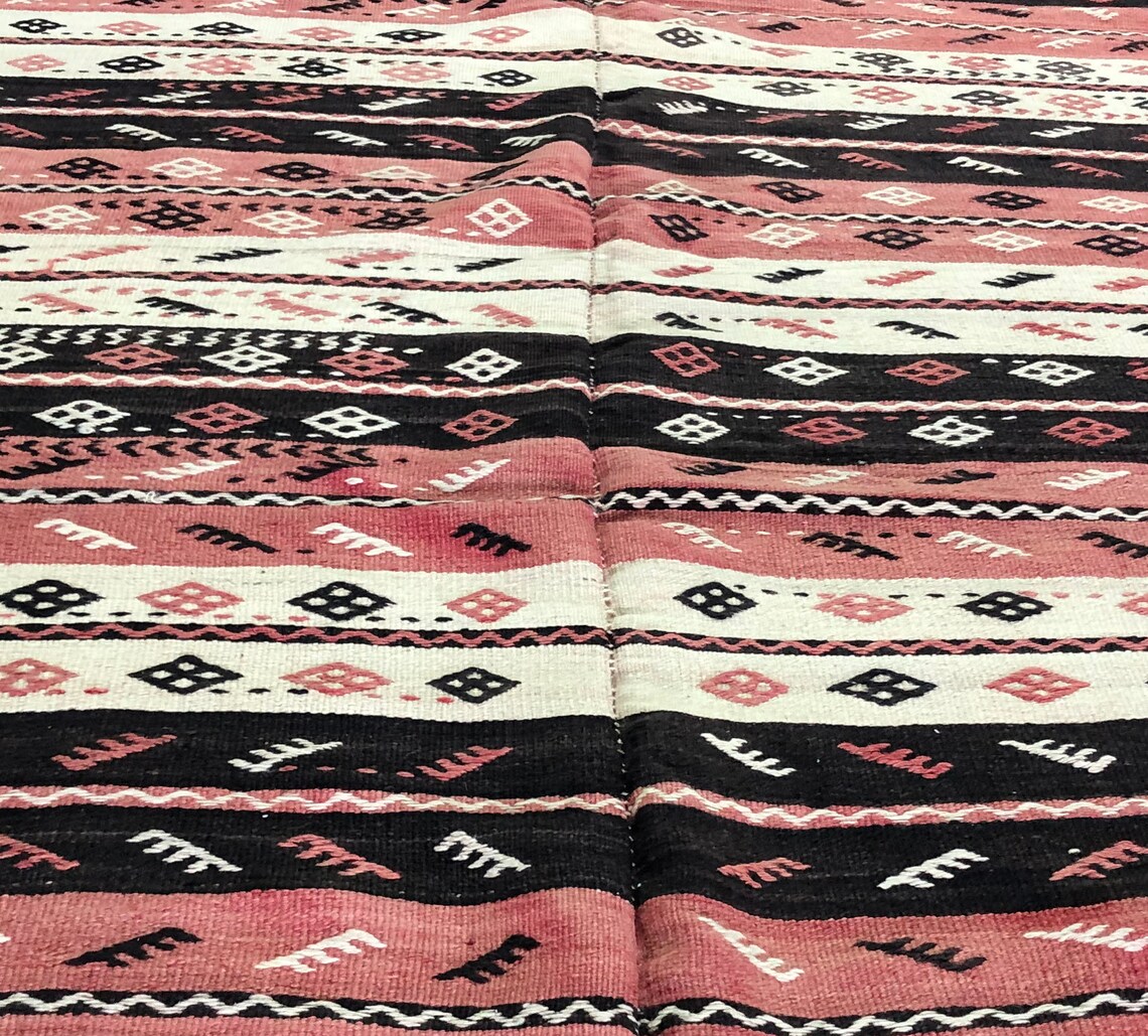 Anatolian Kilim Rug, Vintage Authentic Turkish Rug, Handwoven Kelim Rug ...