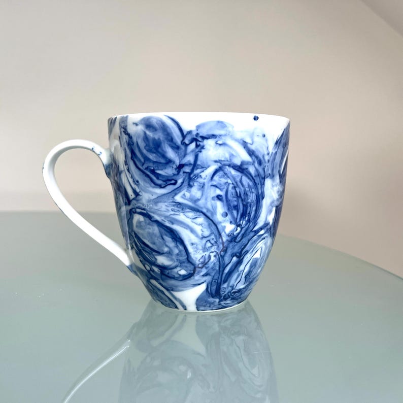 Original Extra Large Tea or Breakfast Coffee Mug LEAF, Hand Painted ...