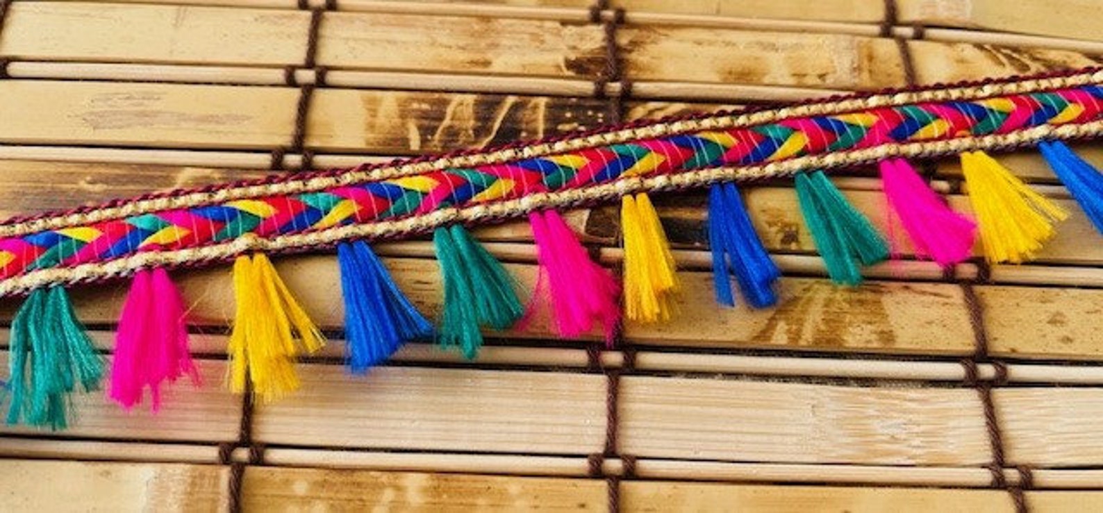 Braided Trim With Gold and Tassel Edging. Perfect for Crafting, Sewing ...