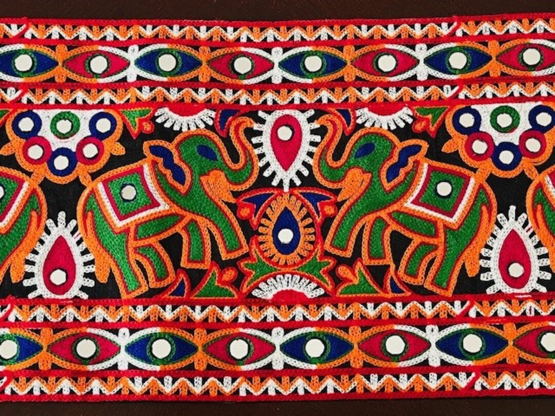 Multicolored Mirror Elephant Trim for Crafting, Sewing, Upholstery ...