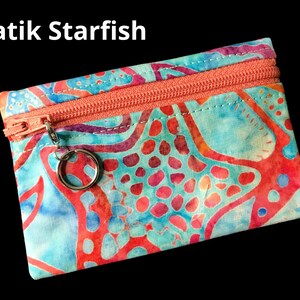 Ocean Theme: Small Fabric Coin Purse, Pouch With Key Ring, Gift Card ...