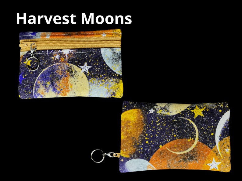 Celestial Theme: Stars and Moons, Small Fabric Coin Purse, Pouch With ...
