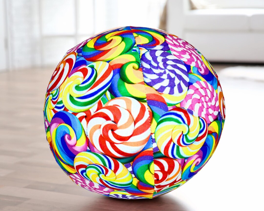Rainbow Lollipop Balloon Ball Cover – Colorful Washable Fabric Toy ...